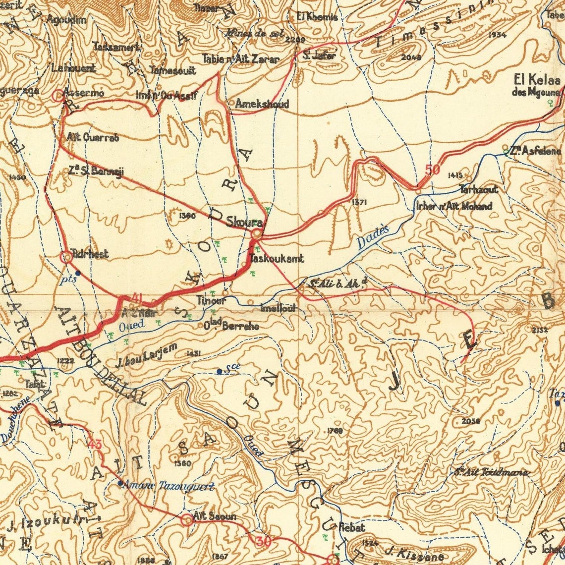 Old Map of Marrakech 1946 Fine Reproduction Large Map Fine - Etsy