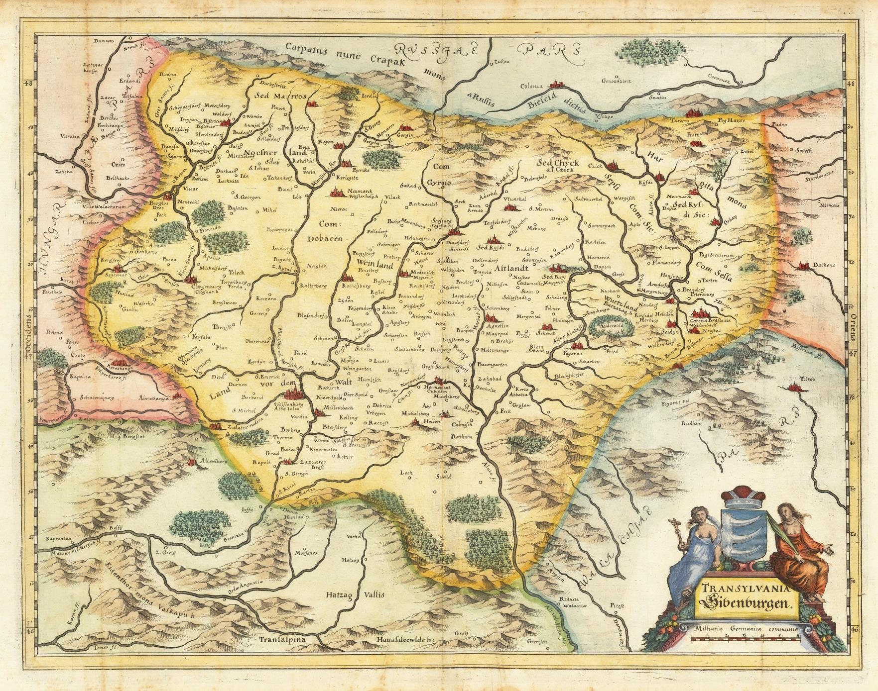 Transylvania Map Print: 1640 Rare Fine Art Reproduction - Etsy