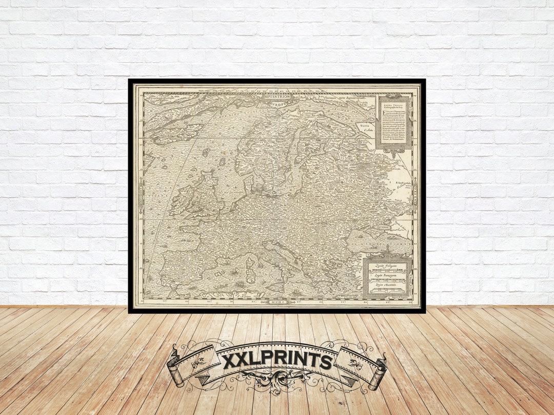 1575 Europe Map Print: Rare Historical Fine Art Reproduction - Etsy