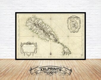 Antique Map of St Kitts and Nevis - Etsy