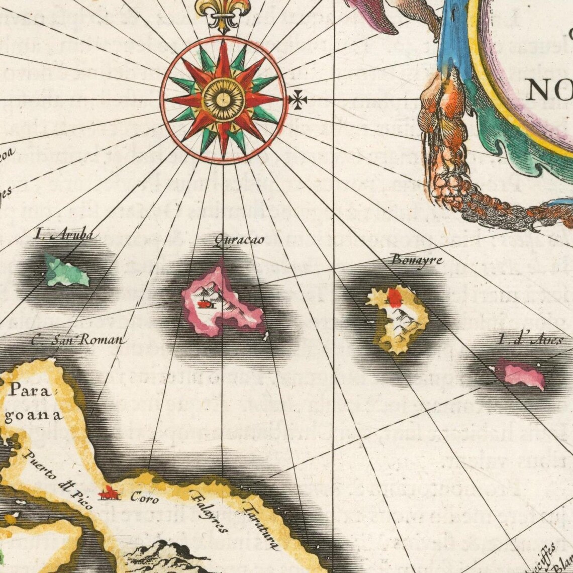 Venezuela Map Print: 1640 Ancient Map Reproduction, Fine Art Decor - Etsy