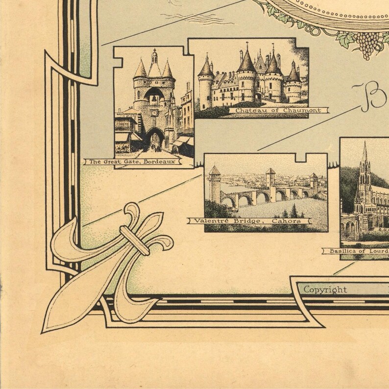 Old Map of France 1935 Rare Map Tourist Map Pictorial - Etsy