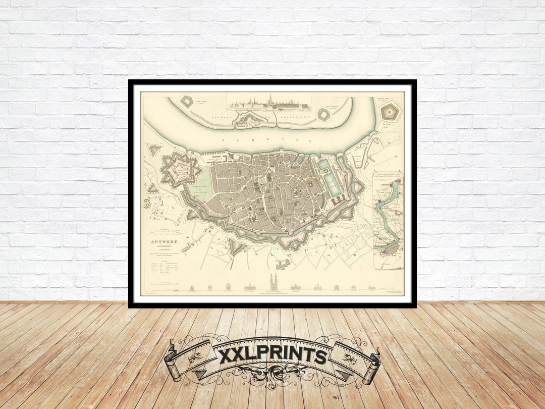 Antique Antwerp Map Print: 1832 City Plan Reproduction - Etsy