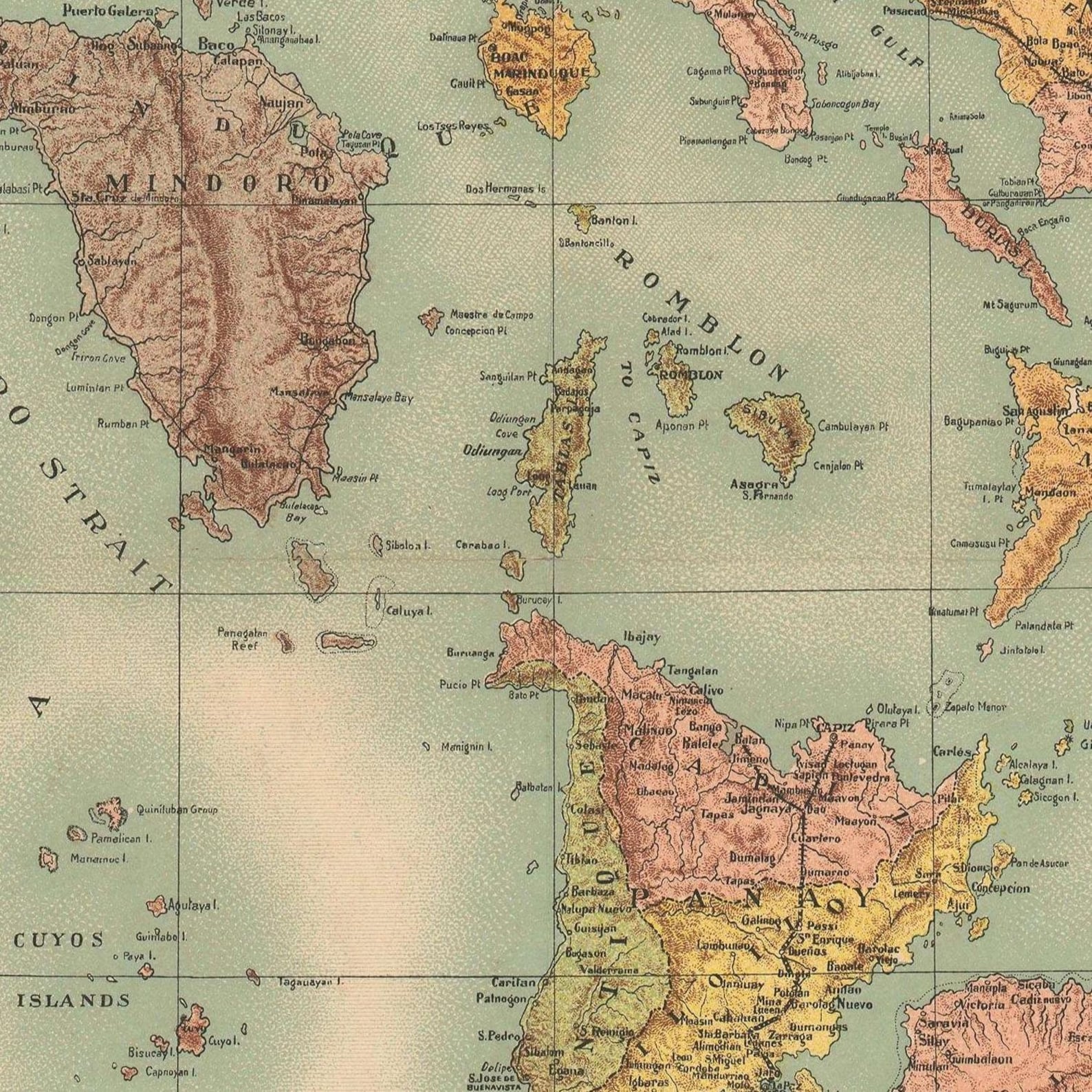 Old Map of Philippines, 1907, Antique Map, Rare, Fine Reproduction ...