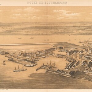 Old Map of Southampton's Docks,1883,rare,antique Map,united Kingdom's ...