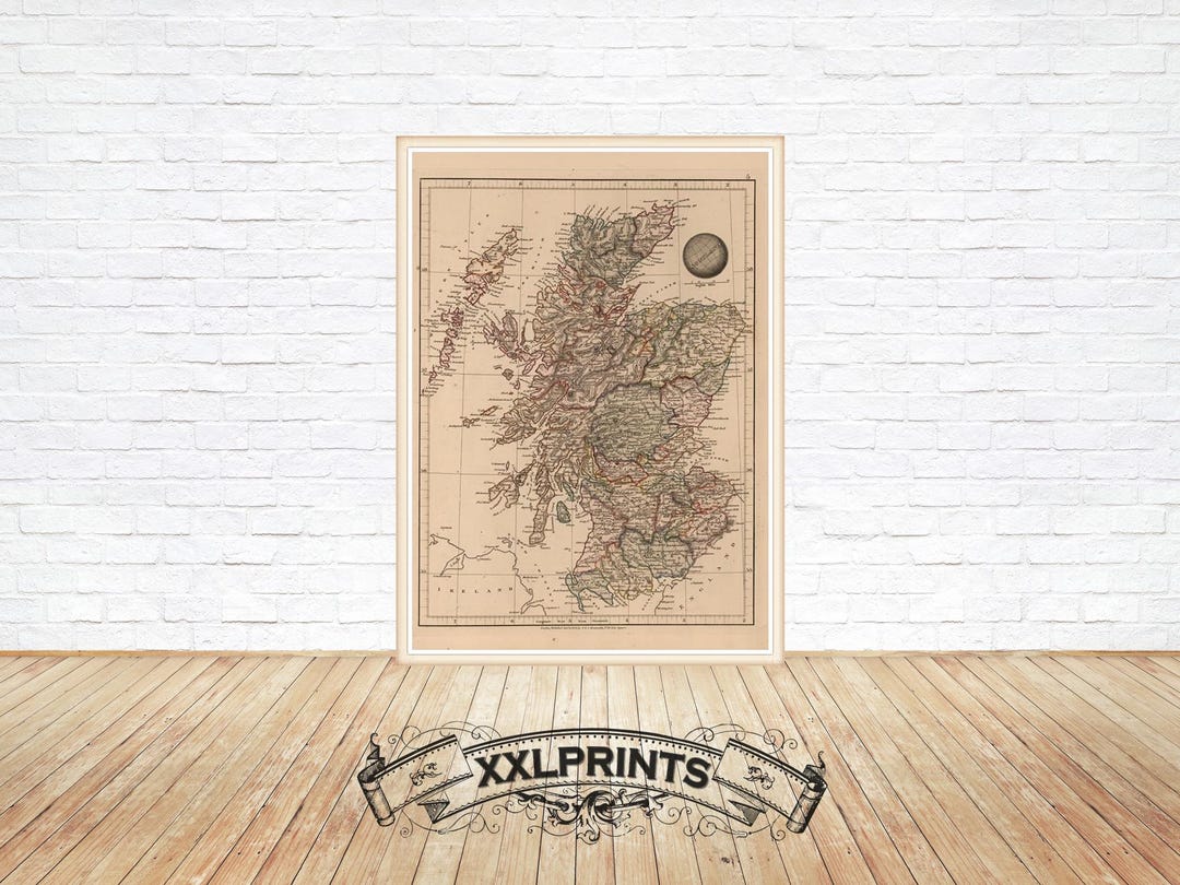 Antique Scotland Map Print: 1825 Oversize Fine Art Reproduction - Etsy