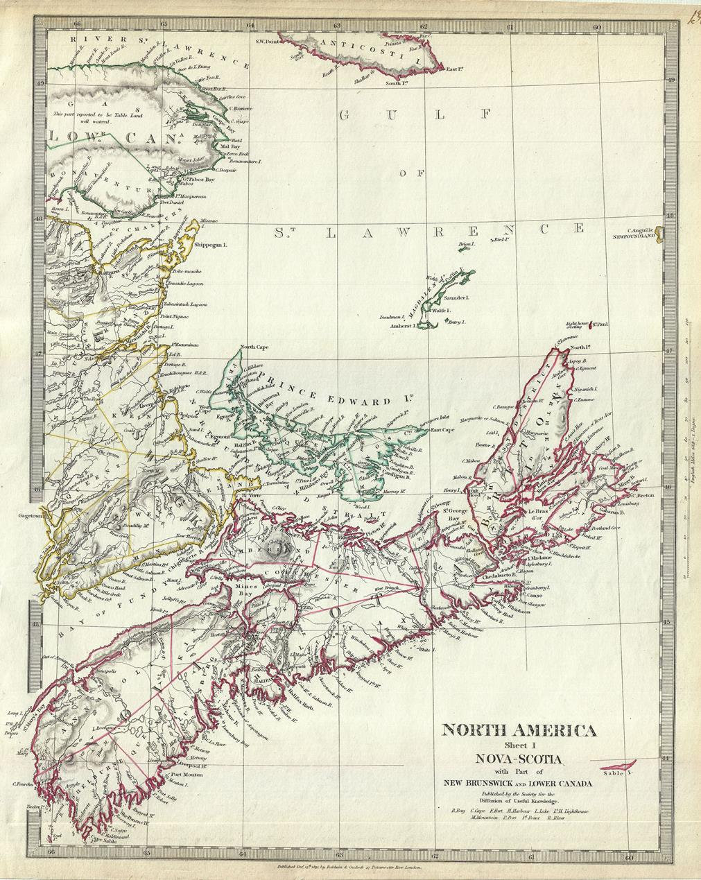 Antique Nova Scotia Map Print: 1832 Canada Fine Art Reproduction - Etsy