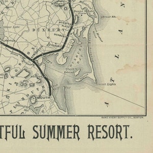 Nantasket Beach MA Map Print: 1890 Vintage Fine Art Reproduction - Etsy