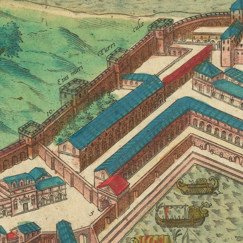 Ancient Map of Roman City of Ostia 1588 Very Rare Map Fine - Etsy