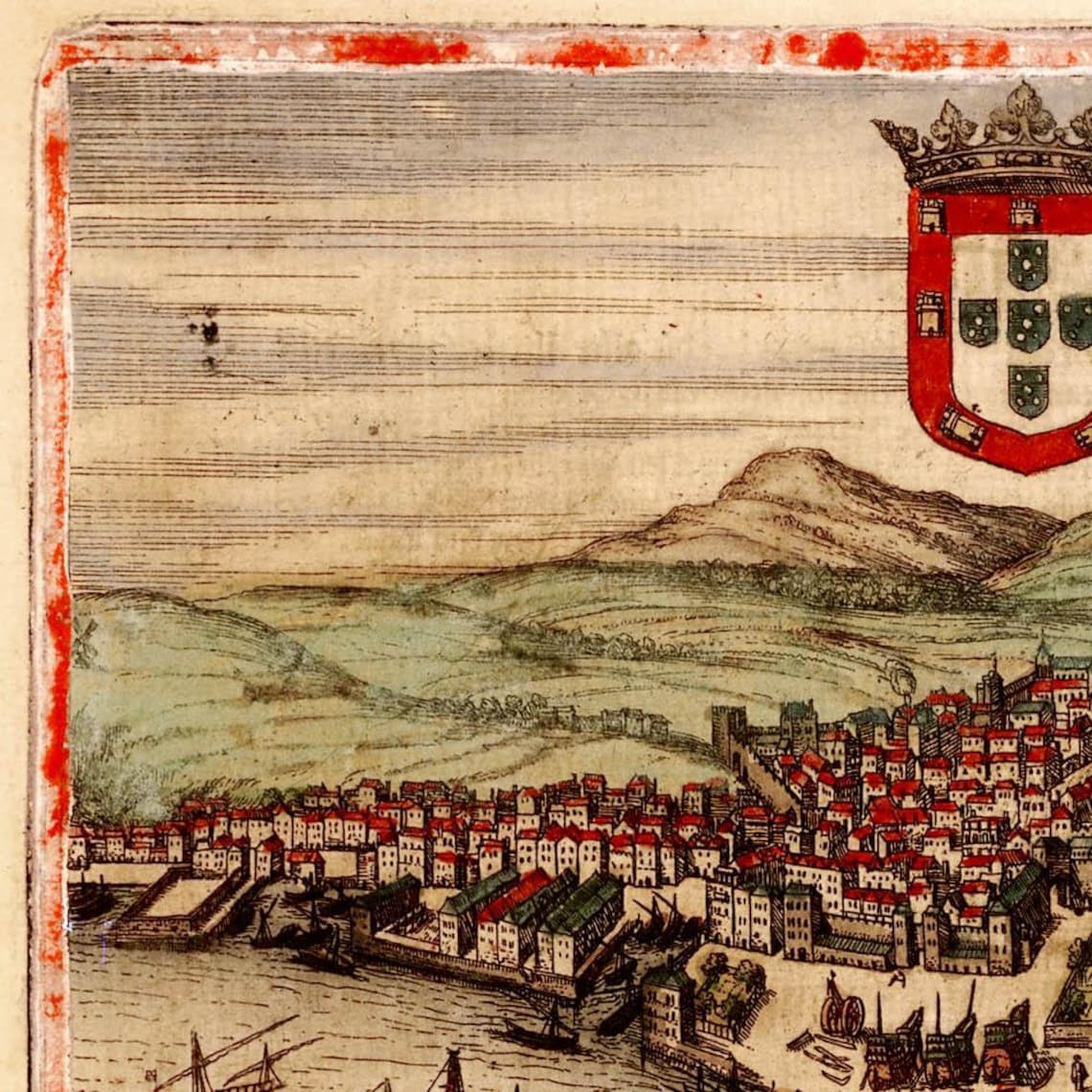 Lisbon Portugal Map Print: 1600s Antique Fine Art Reproduction - Etsy