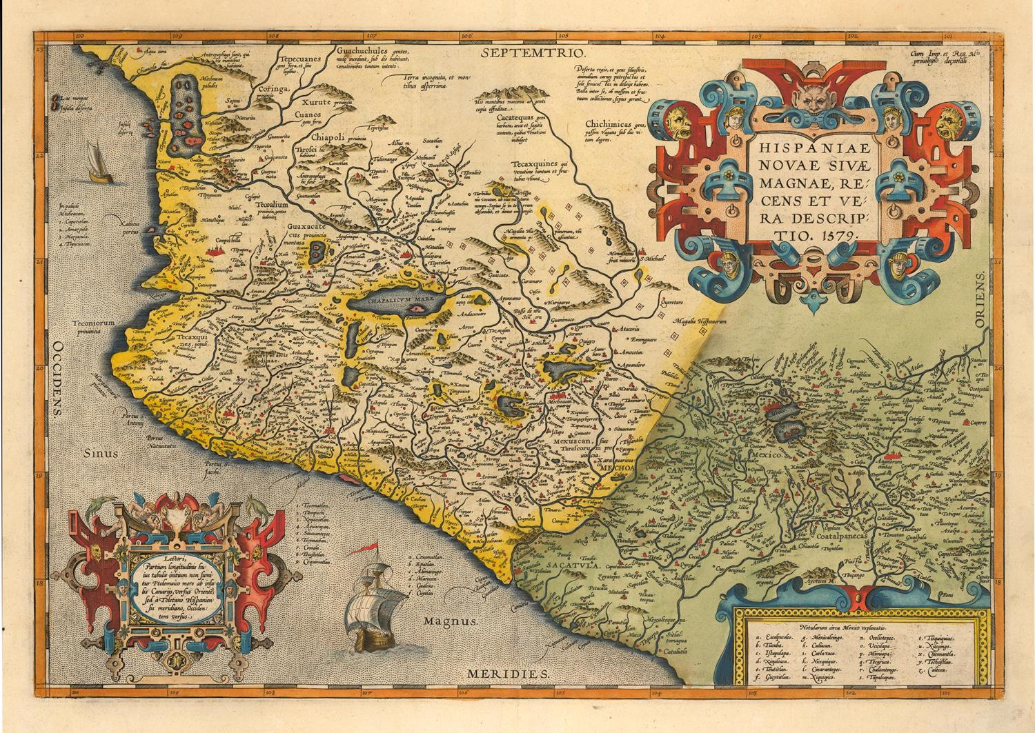 Ancient Map of Mexico New Spain 1579 Extremely Rare Map - Etsy