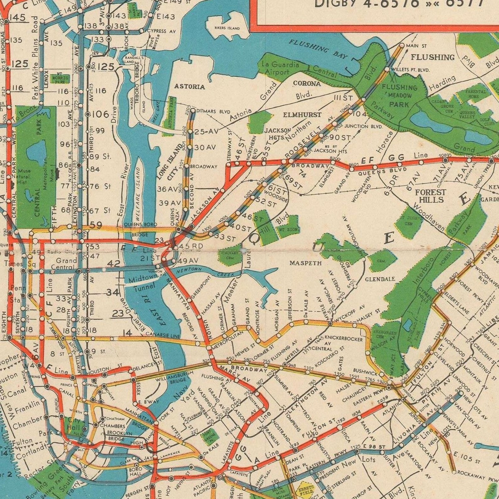 Old Subway Map of New York City 1945 Antique Fine - Etsy