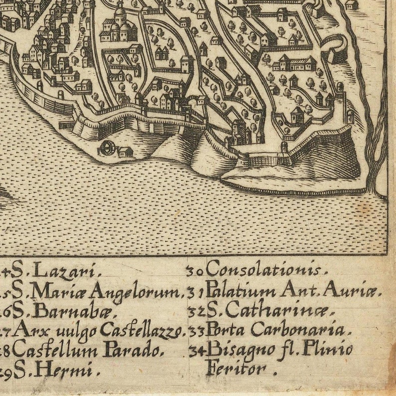 Ancient Map of Genova 1625: Fine Art Giclée Print - Etsy