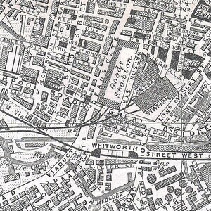 Antique Map of Manchester and Salford 19th Century Huge Map - Etsy