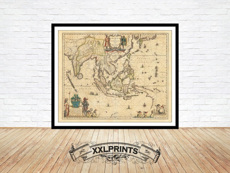 Old Map of India 1640 Ancient Map Extremely Rare Fine | Etsy