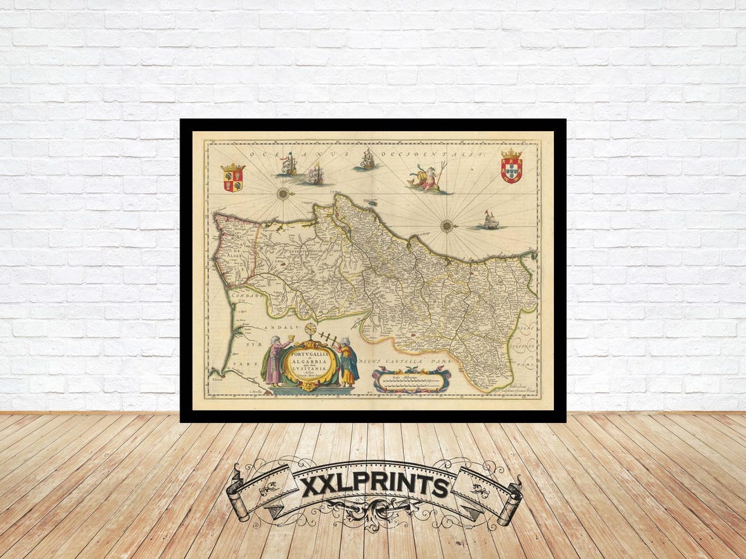 Ancient Portugal Map Print: 1640 Fine Art Reproduction - Etsy