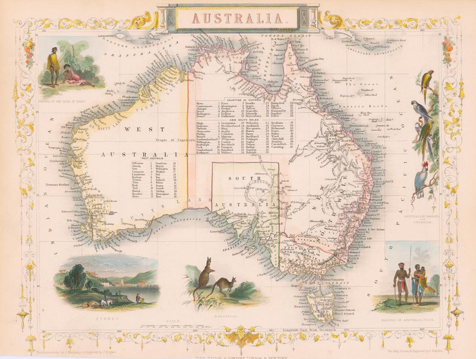 Old Map of Australia 1851 Rare Map Fine Reproduction Large | Etsy