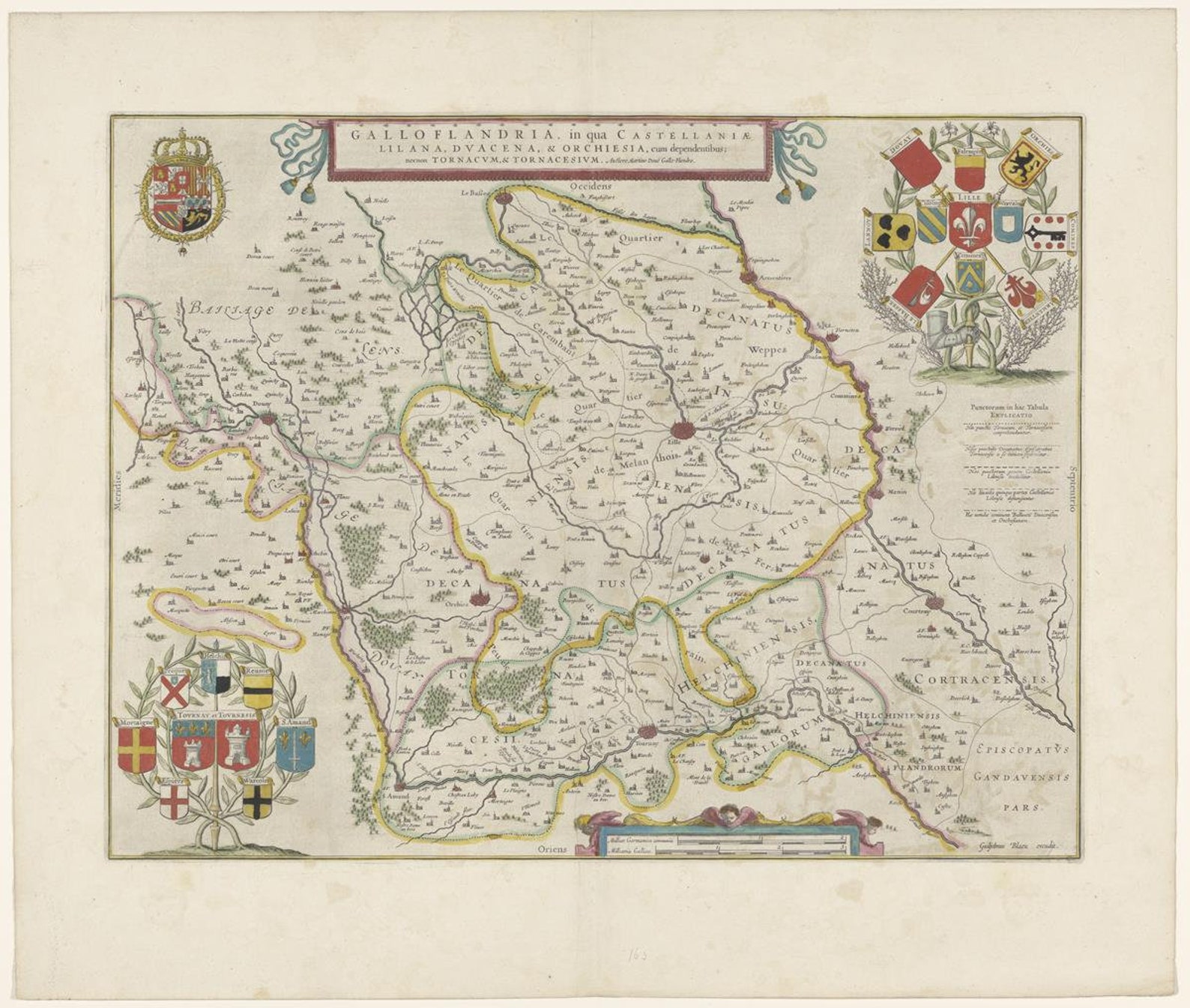 Ancient map of French Flanders 1648 very rare map old map | Etsy