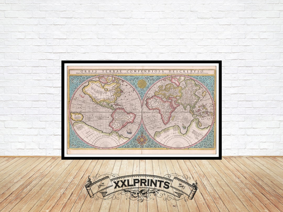 1587 World Map Print: Antique Decor, Fine Art Reproduction - Etsy