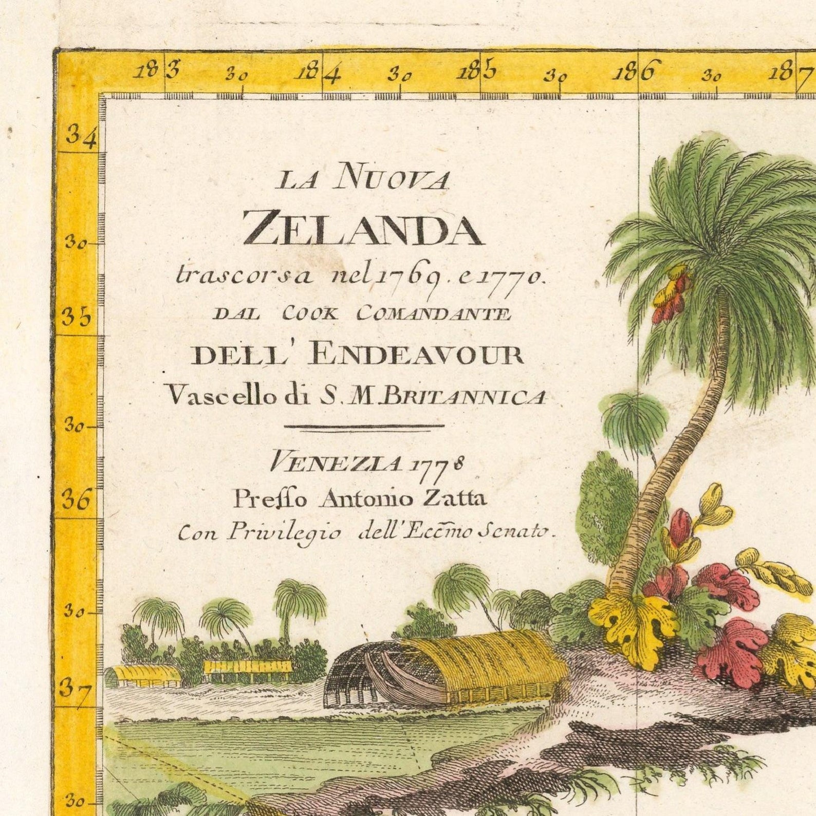 New Zealand Map Print: 1778 Antique Reproduction, Fine Art Giclée - Etsy