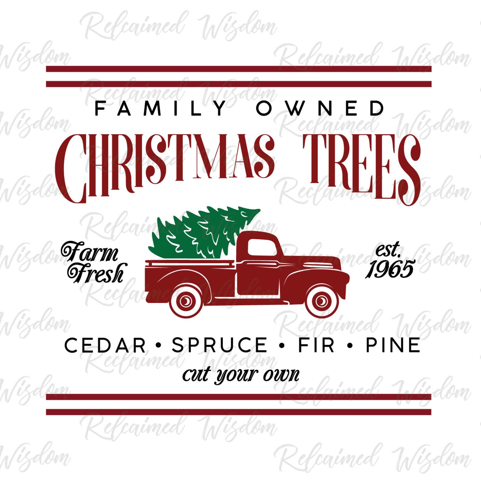 Vintage Christmas Tree Truck SVG Red Christmas Tree Truck - Etsy