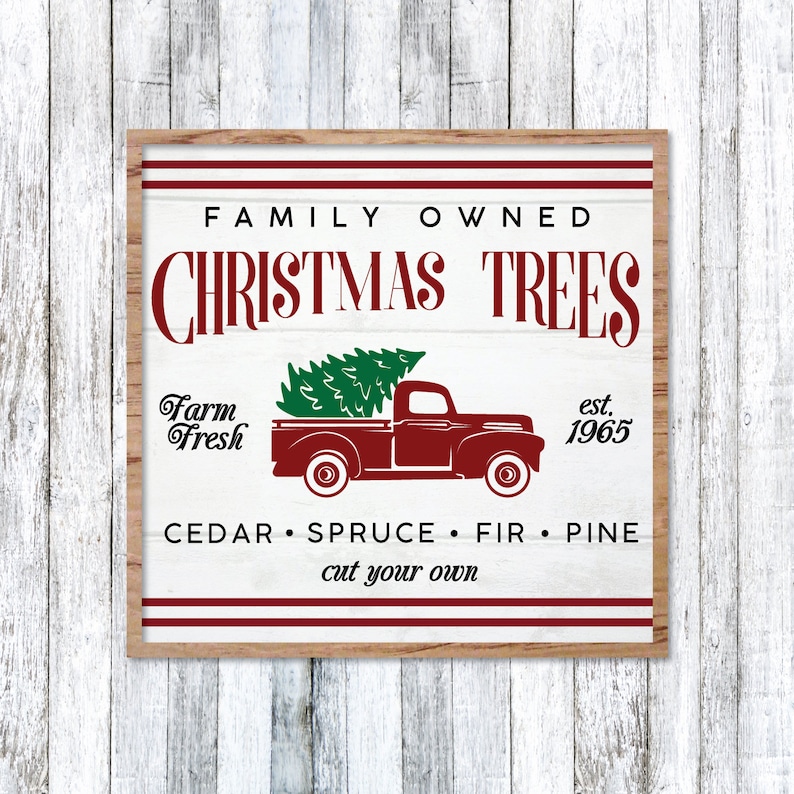 Vintage Christmas Tree Truck SVG Red Christmas Tree Truck - Etsy
