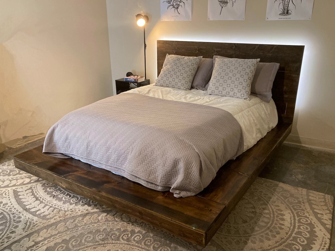 Floating Platform Bed Plan; Any Size: DIY Woodworking Project (PDF ...