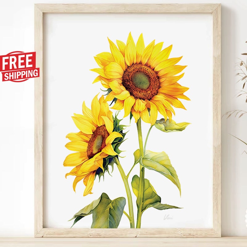 Modern Sunflower Posters - Etsy
