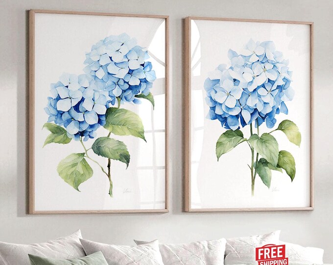 Set of 3 Colorful Watercolor Flowers Wall Art Prints, Wildflower ...