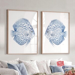 Discus Fish Wall Art Prints Coastal Nautical Beach House Decor ...