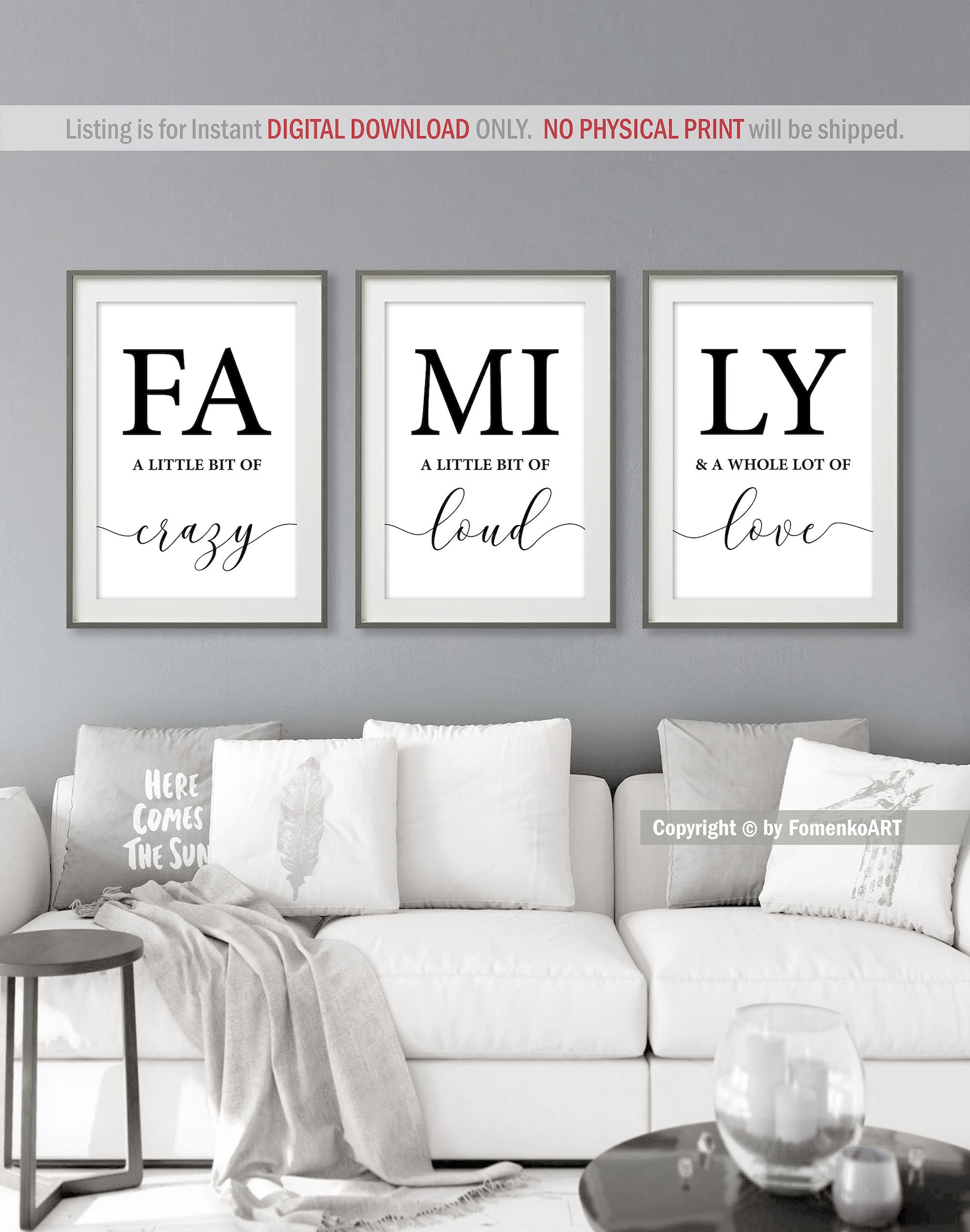 Quote Wall Art Above Bed Signs for Home Decor Family A Little | Etsy