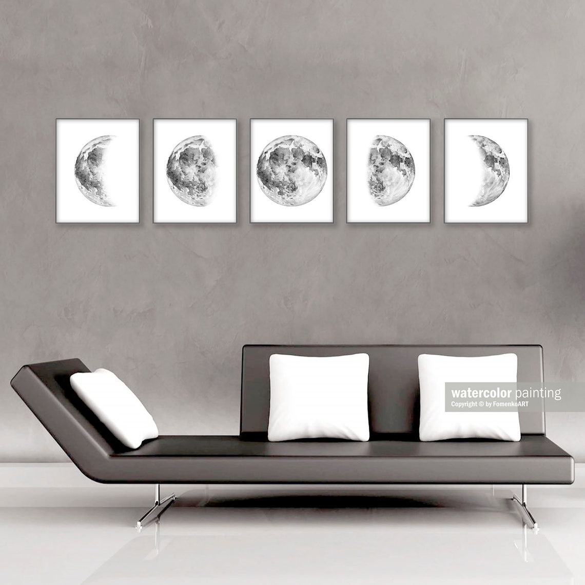 Phases of the Moon Decor Bedroom Wall Decor Over the Bed Wall - Etsy