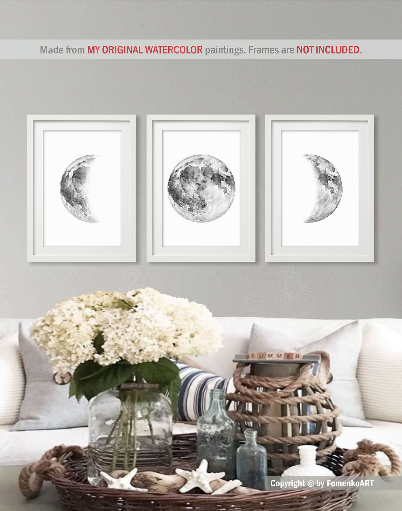 Moon Print Moon Wall Decor Bedroom Wall Decor Living Room Wall - Etsy