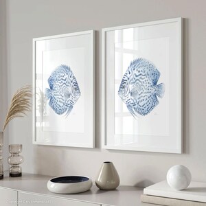 Discus Fish Wall Art Prints Coastal Nautical Beach House Decor ...