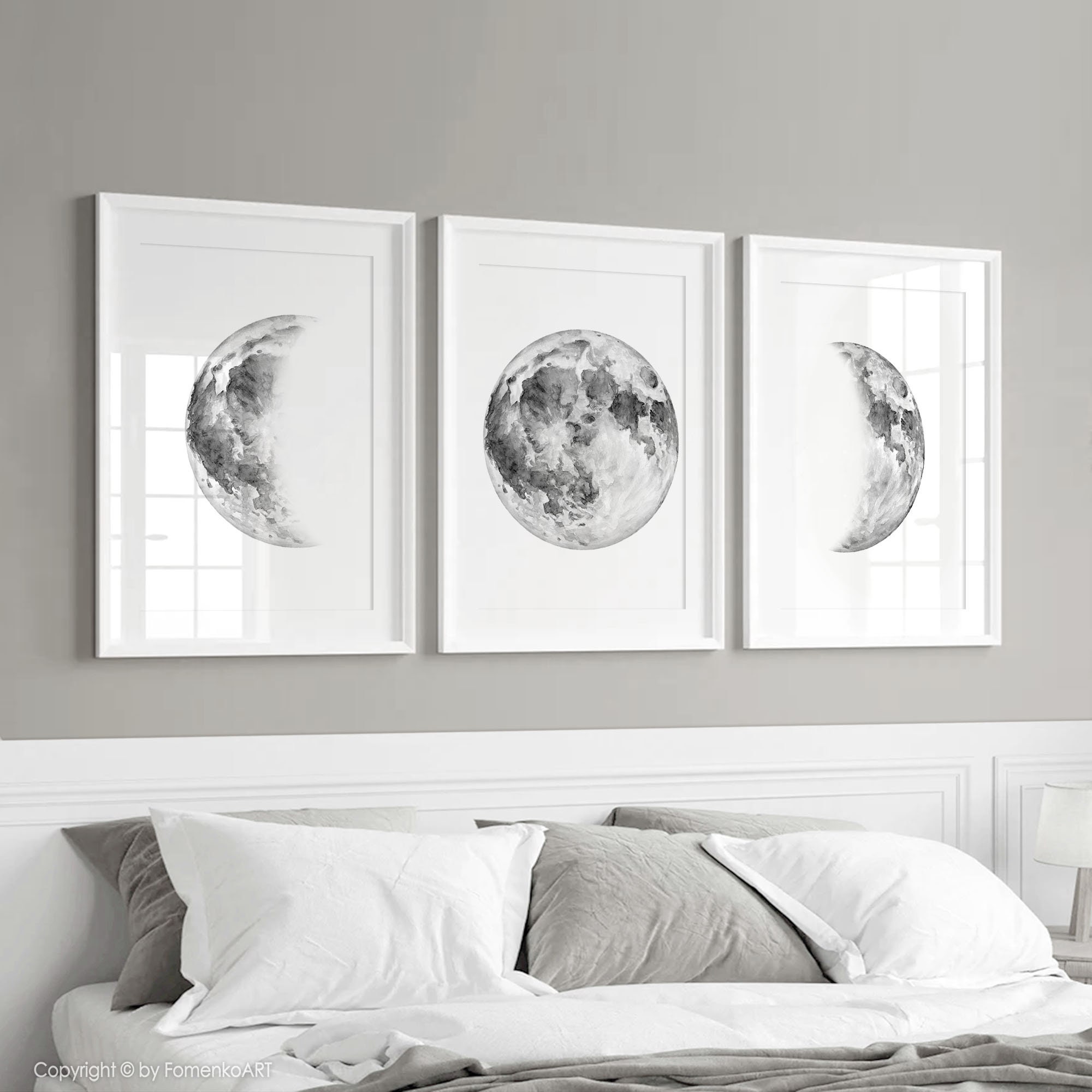 Moon Wall Art Moon Decor Space Wall Art Dining Room Wall Decor Bedroom ...