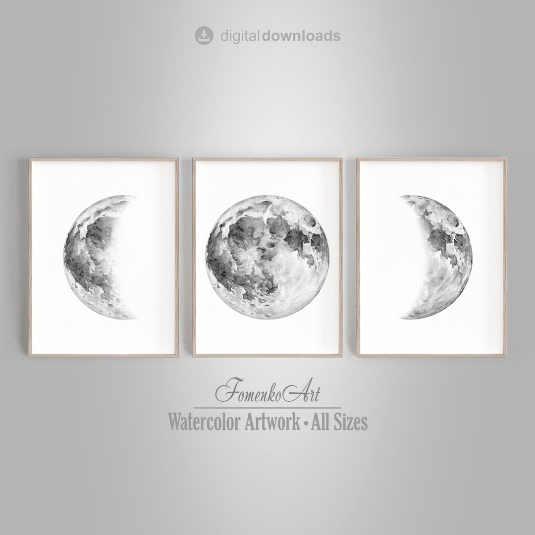 Moon Wall Art Moon Decor Space Wall Art Dining Room Wall Decor - Etsy