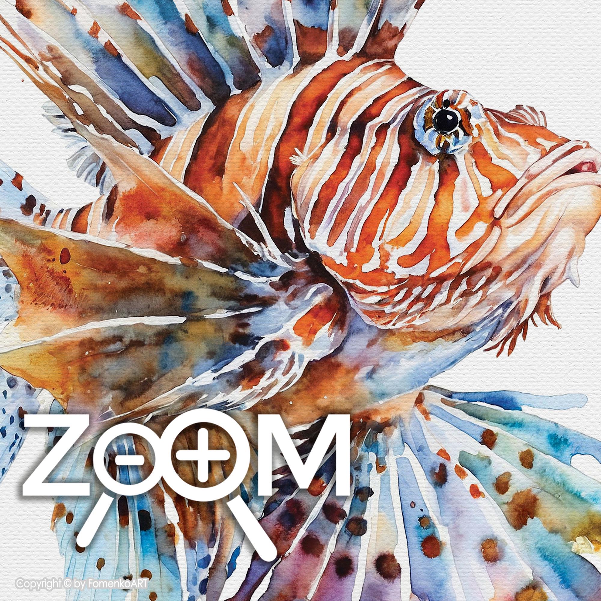 Lionfish Fish Print Nautical Coastal Wall Art Beach House Decor ...