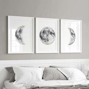 Moon Print Moon Wall Decor Bedroom Wall Decor Living Room Wall Decor ...