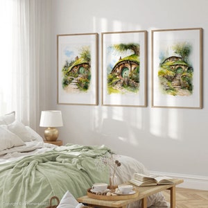 The Hobbit Hole Art LOTR Poster Decor Lord of the Rings Hobbitcore ...