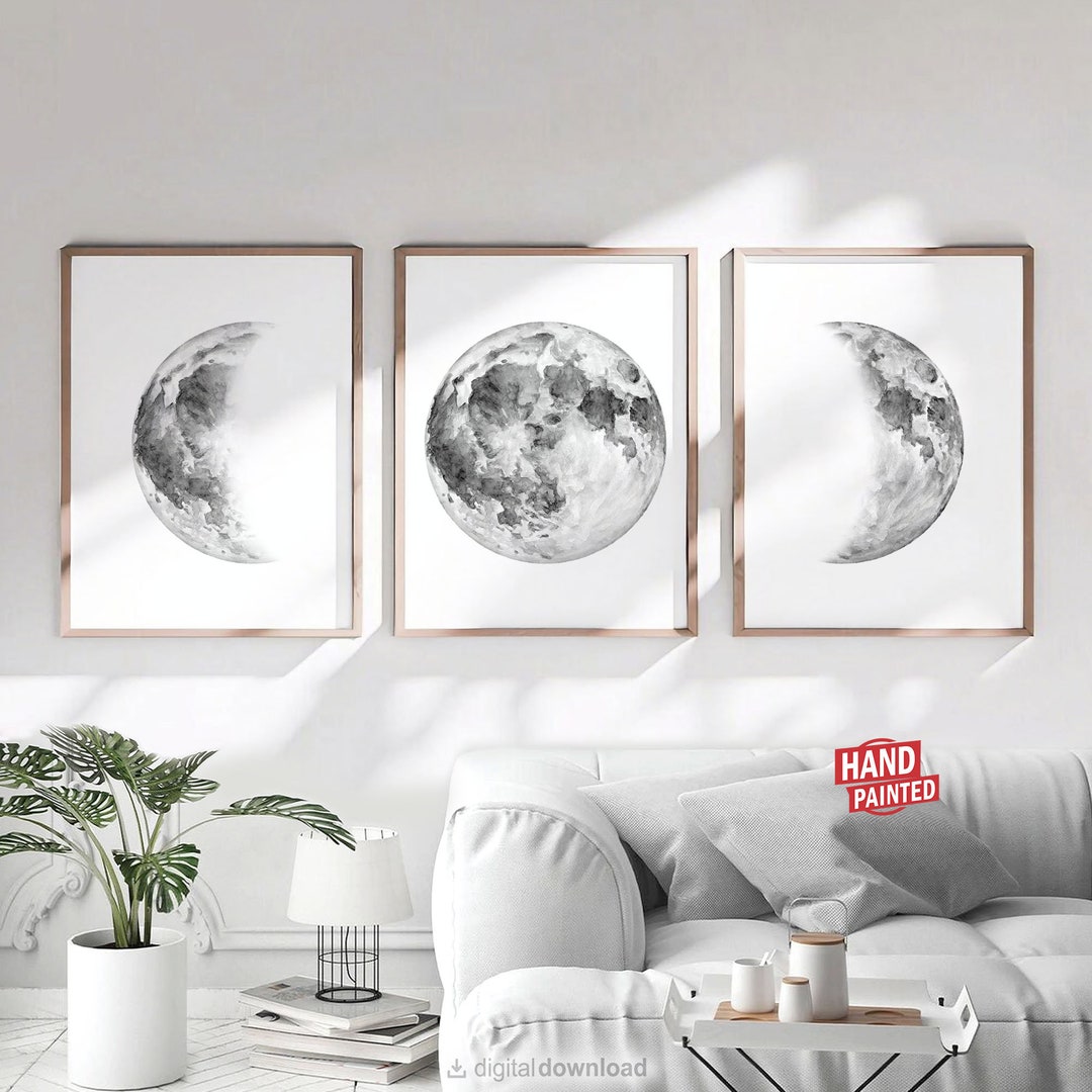 Moon Wall Art Moon Decor Space Wall Art Dining Room Wall Decor Bedroom ...