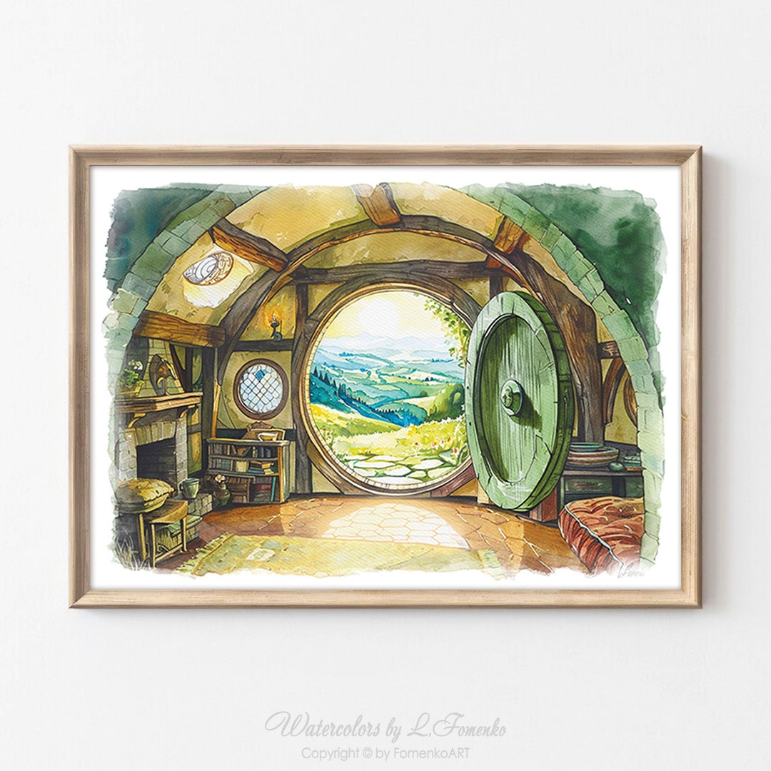 The Hobbit Print Hole Wall Art Lord of the Rings LOTR Tolkien Poster ...