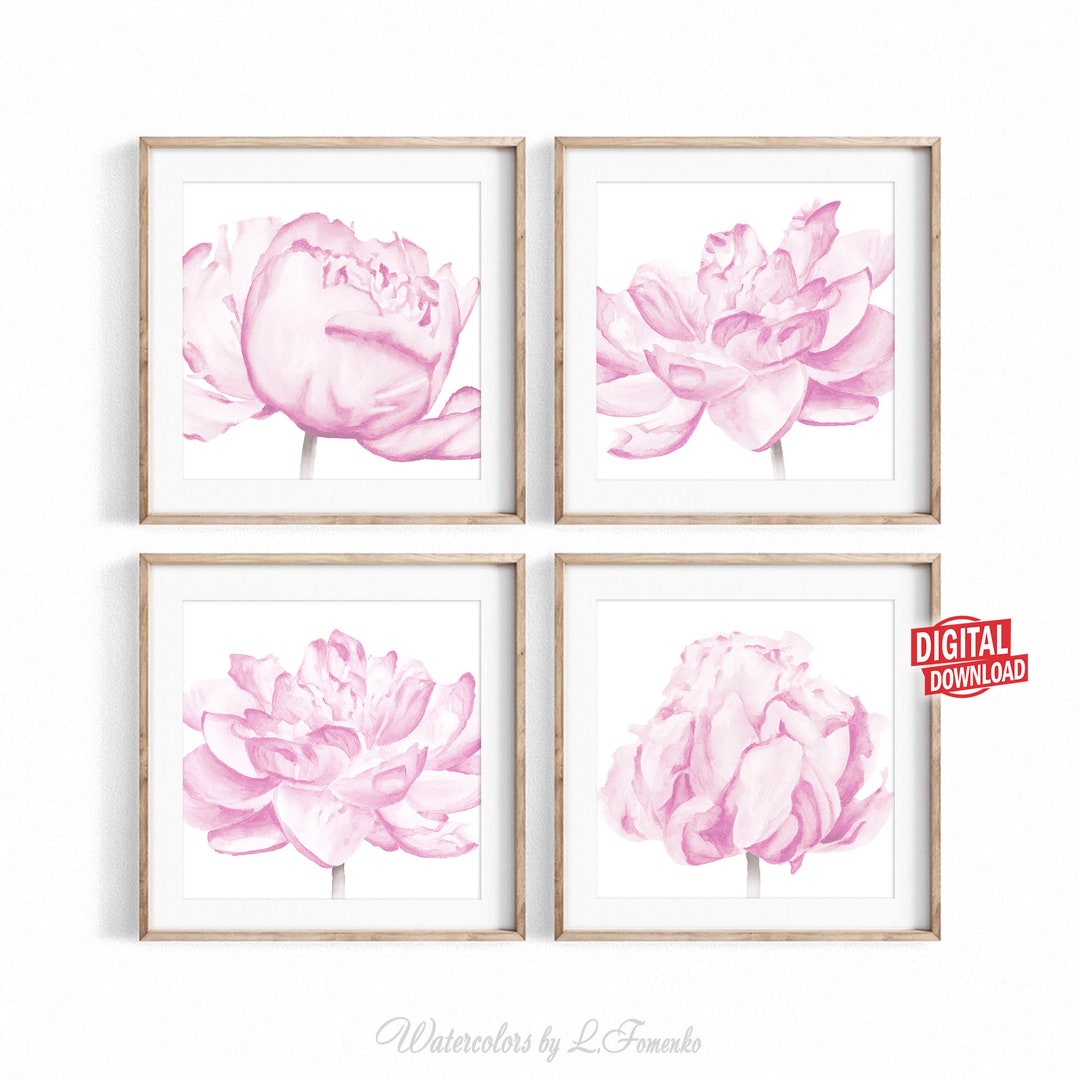 Square Print Blush Pink Wall Art Printable Digital Download Bedroom ...