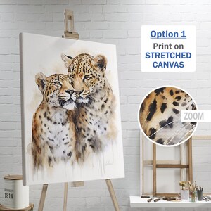 Leopards in Love Romantic Couple Wall Art Print - Watercolor Painting ...