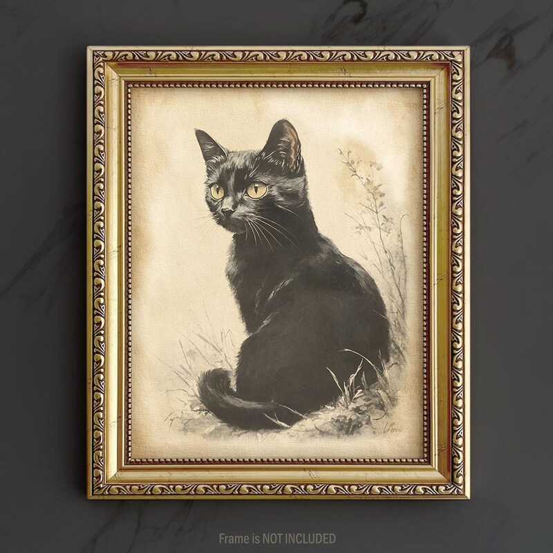 Cat Retro Poster Art - Etsy