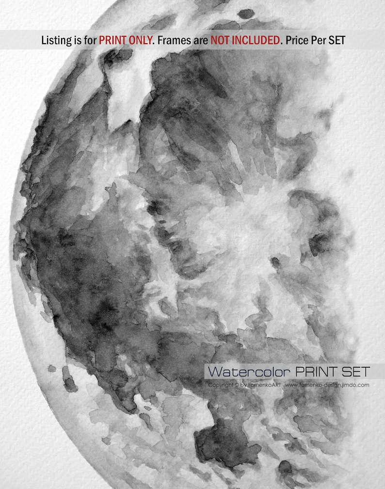 Moon print Moon wall decor Bedroom wall decor Living room wall | Etsy