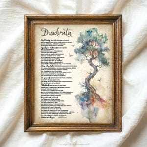 Desiderata Poem Print - Printable Wall Art, Motivational Poster Max ...