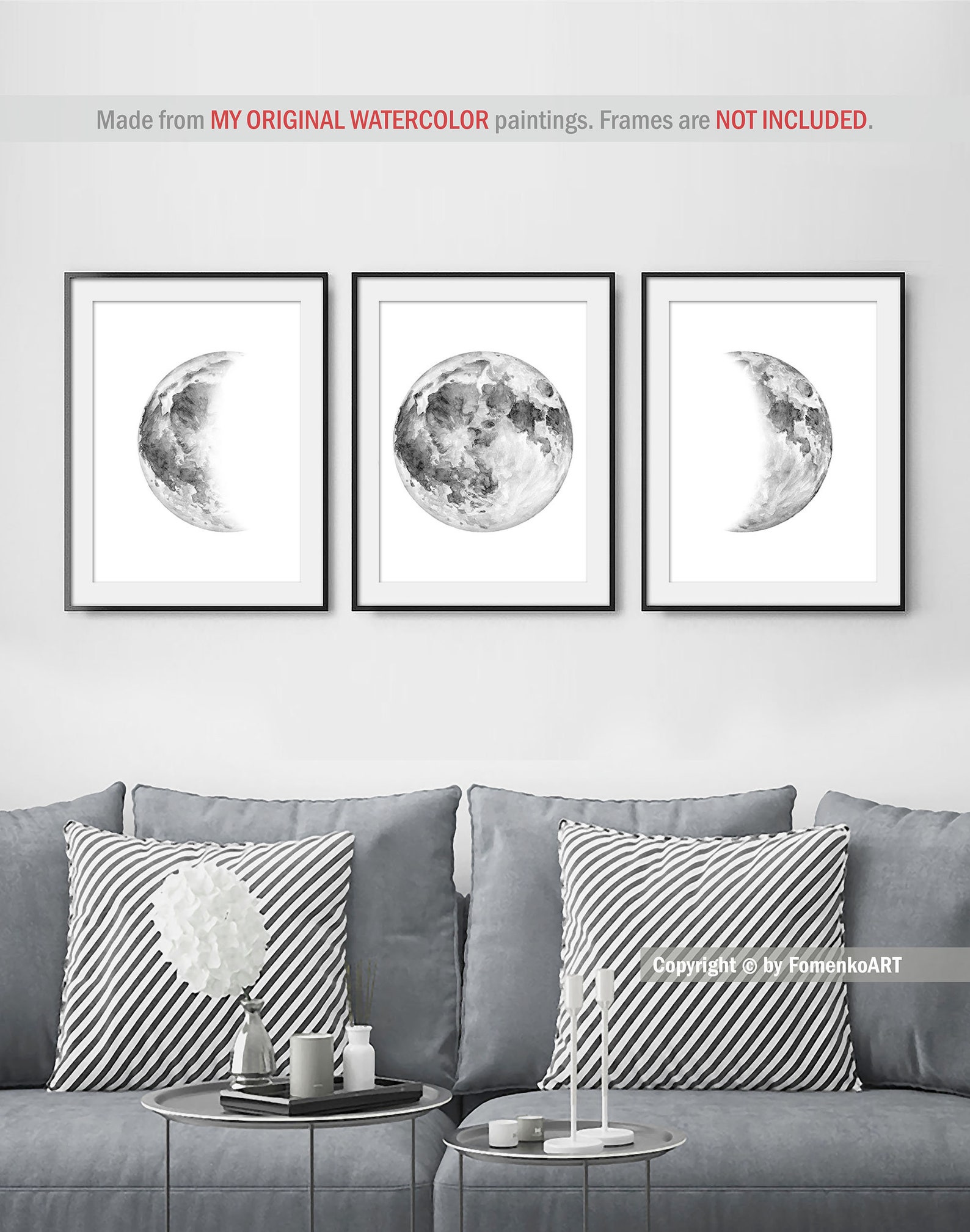 Moon Print Moon Wall Decor Bedroom Wall Decor Living Room Wall - Etsy