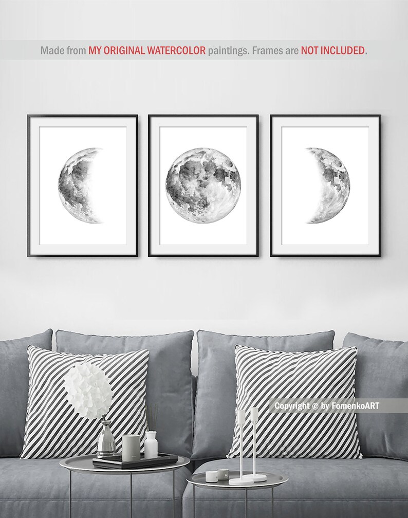 Moon Print Moon Wall Decor Bedroom Wall Decor Living Room Wall - Etsy