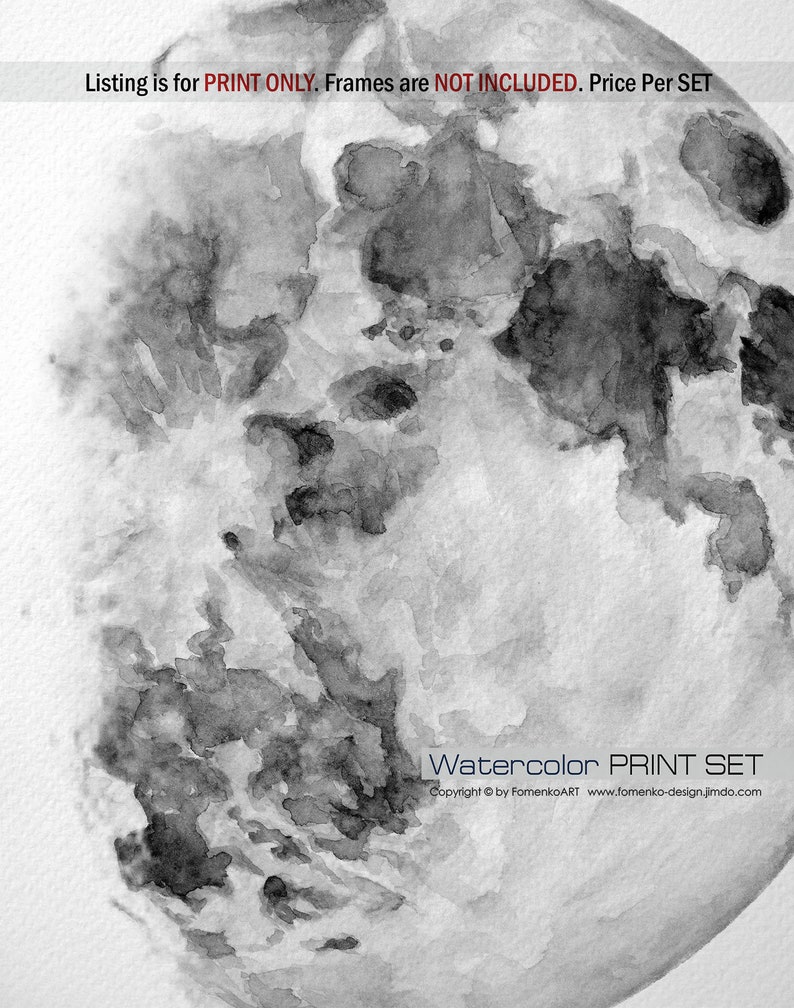 Moon print Moon wall decor Bedroom wall decor Living room wall | Etsy