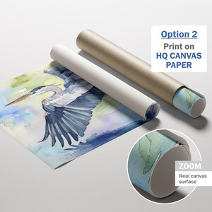 Great Blue Heron Watercolor Print - Coastal Bird Wall Art for Beach ...